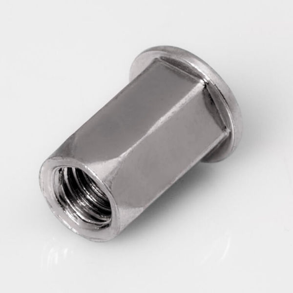 Blindnietmutter Edelstahl A2 / Sechskant / offen / Flachkopf / M8 / 0 ...